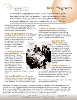 Beta Program Brochure | PDF