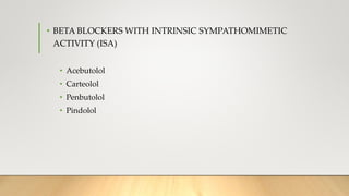 Beta receptor blockers | PPTX