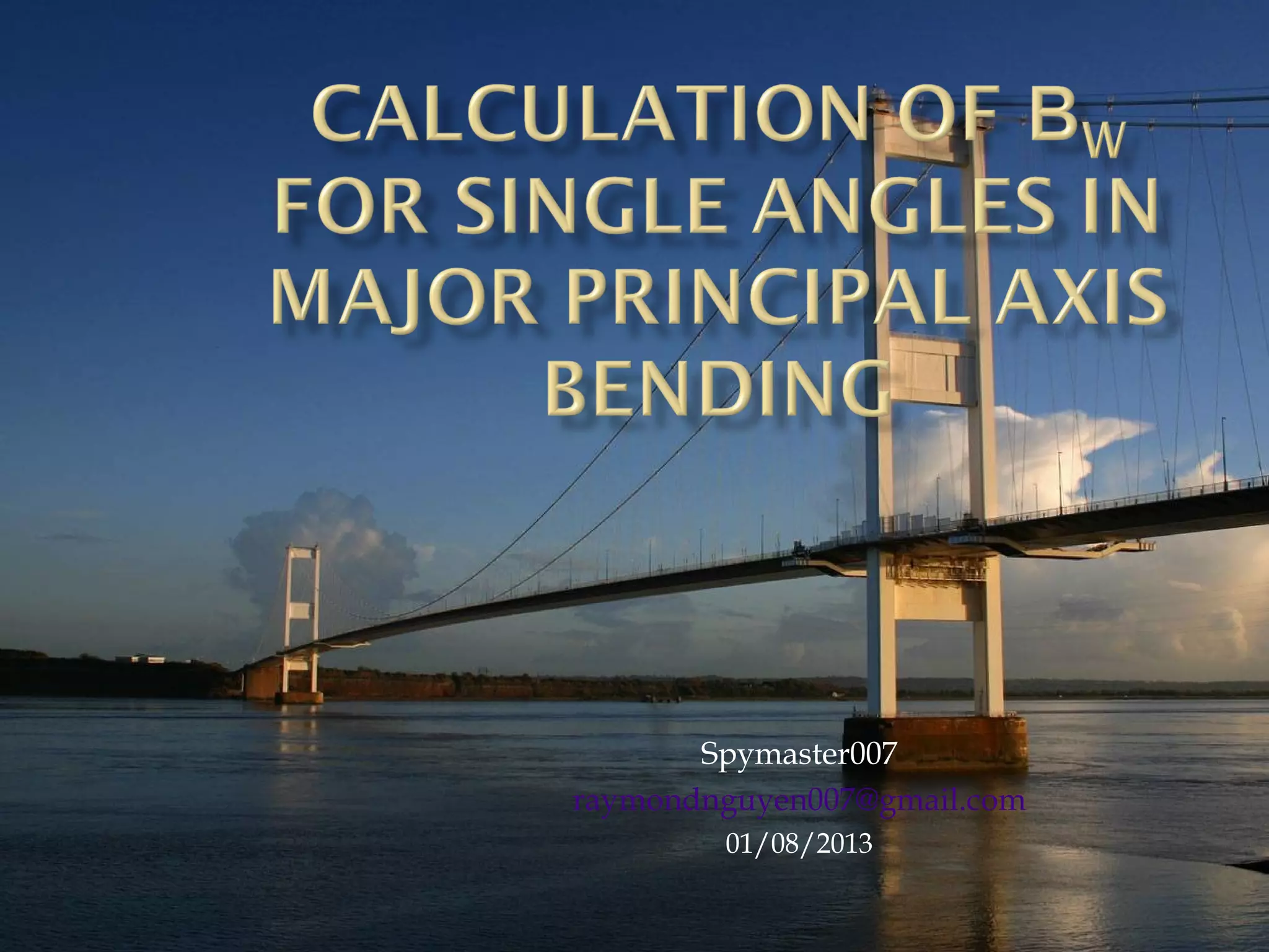 Beta w for single angle in bending | PPTX