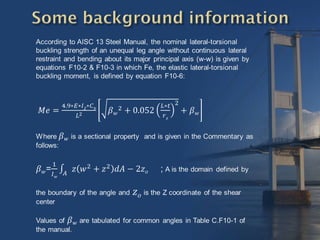 Beta w for single angle in bending | PPTX