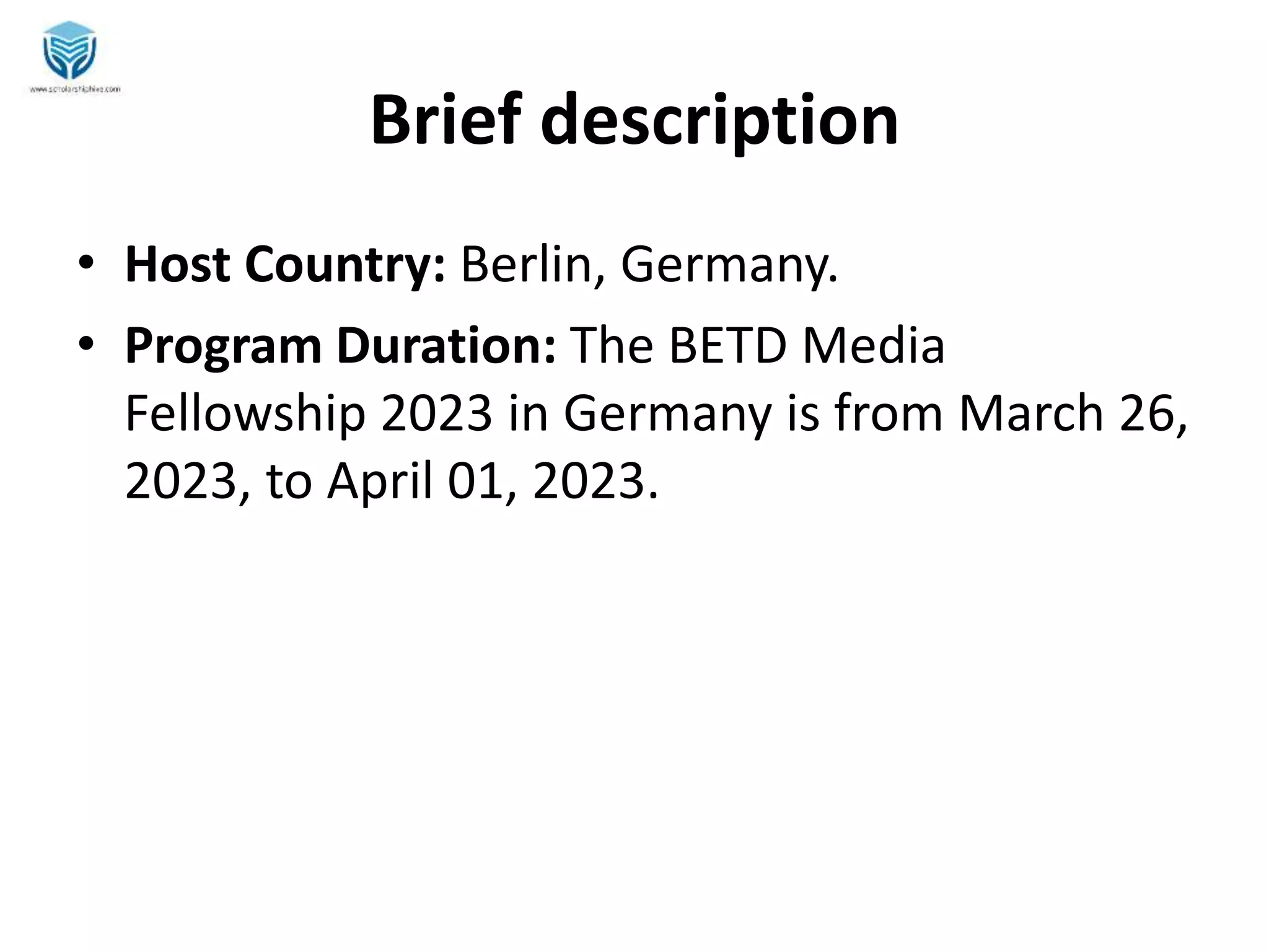 BETD Media Fellowship 2023 in Germany.pptx