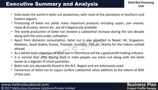 Betel Nut Processing Unit | PPTX