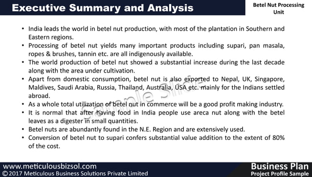 Betel Nut Processing Unit | PPTX | Commodities | Economy