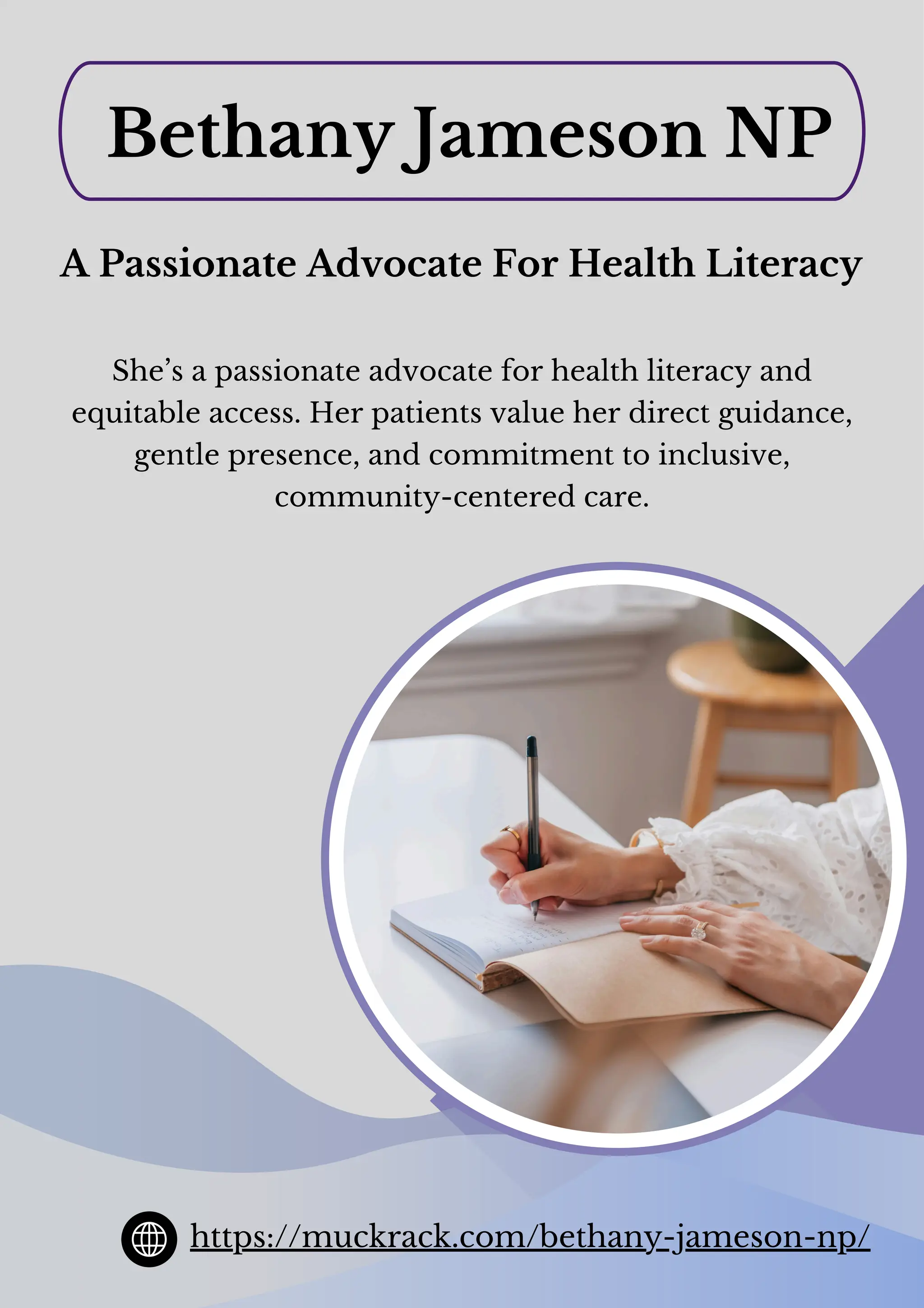 Bethany Jameson NP - A Passionate Advocate For Health Literacy | PDF