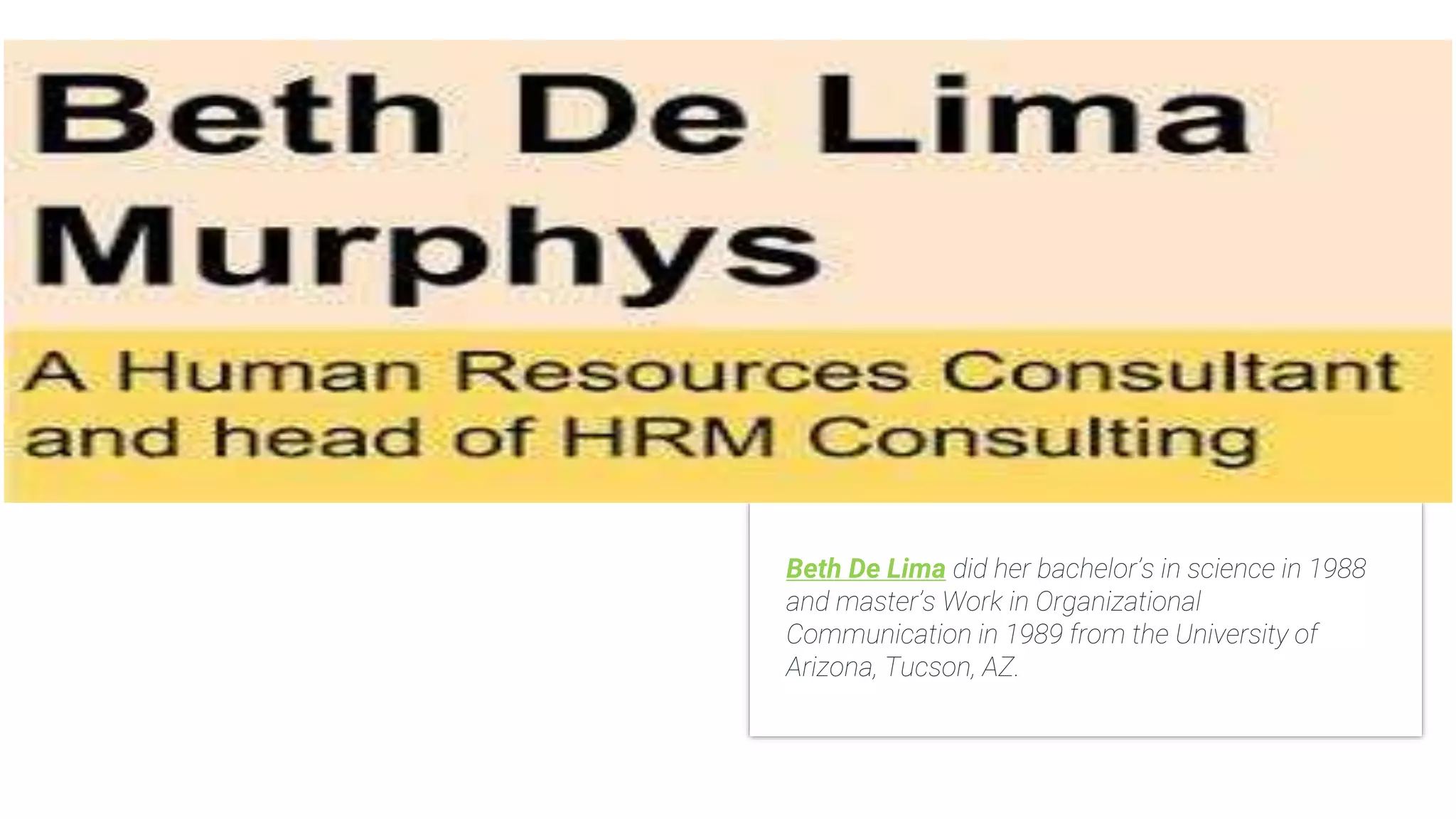 Beth De Lima | Murphys | PPT