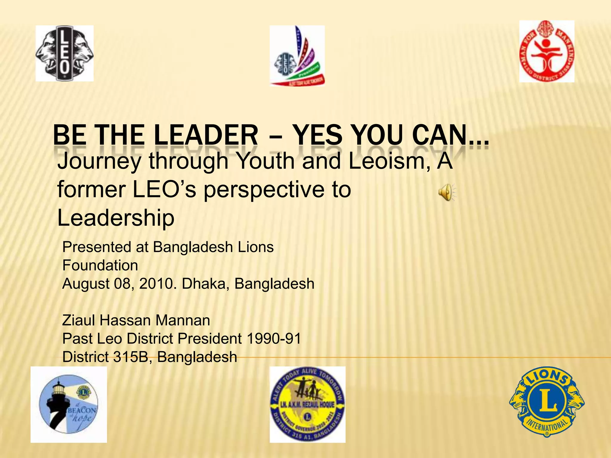 Be The Leader – Yes You Can | PPT