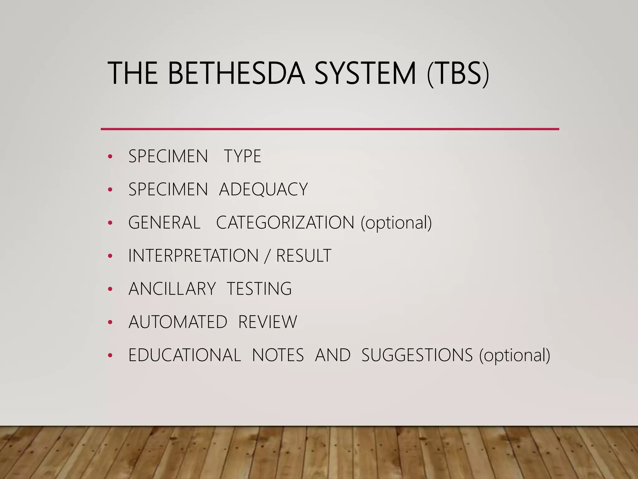 Bethesda system for reporting . Dr. Abhinav Golla , Associate Professor ...