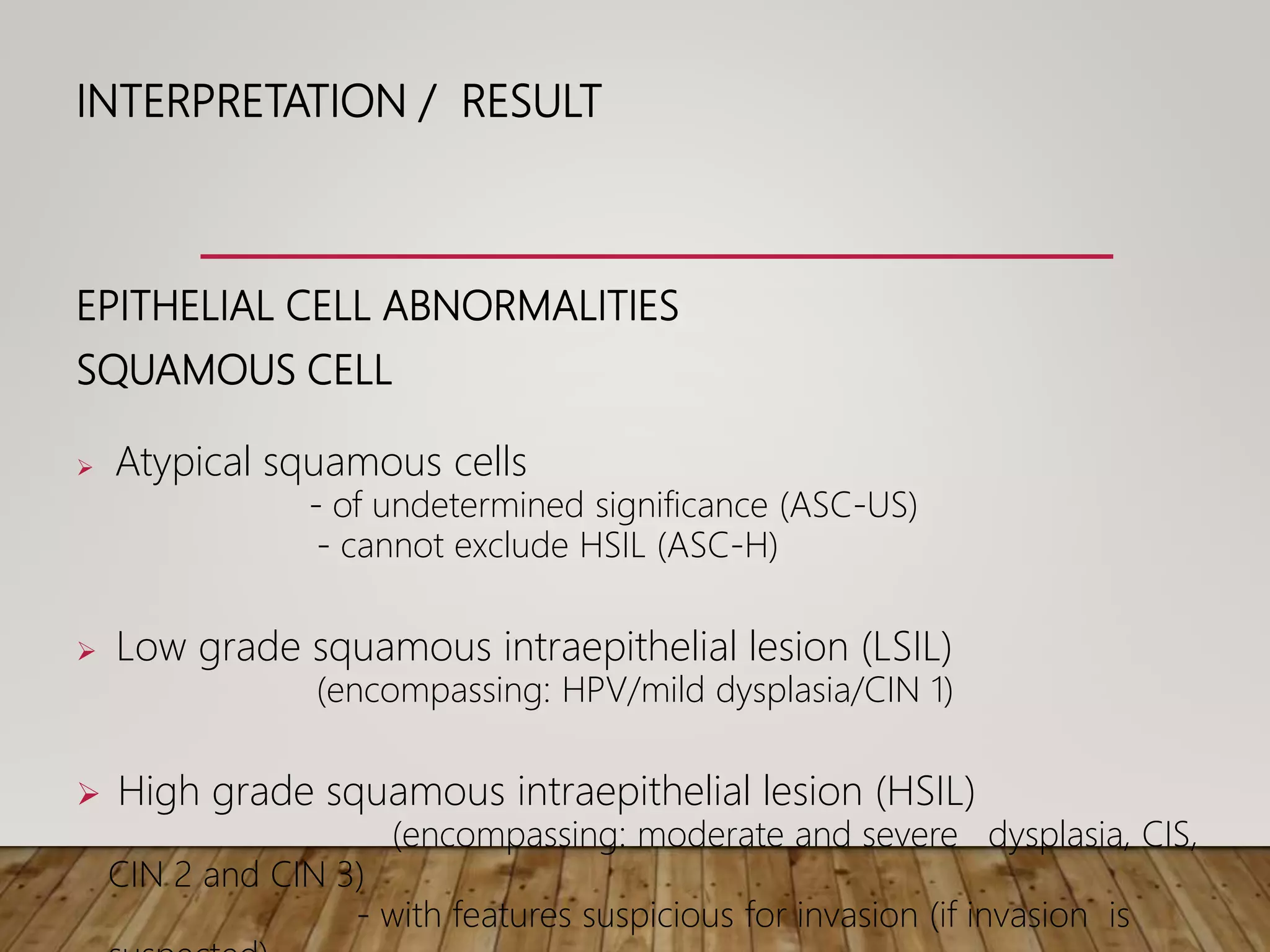 Bethesda system for reporting . Dr. Abhinav Golla , Associate Professor ...