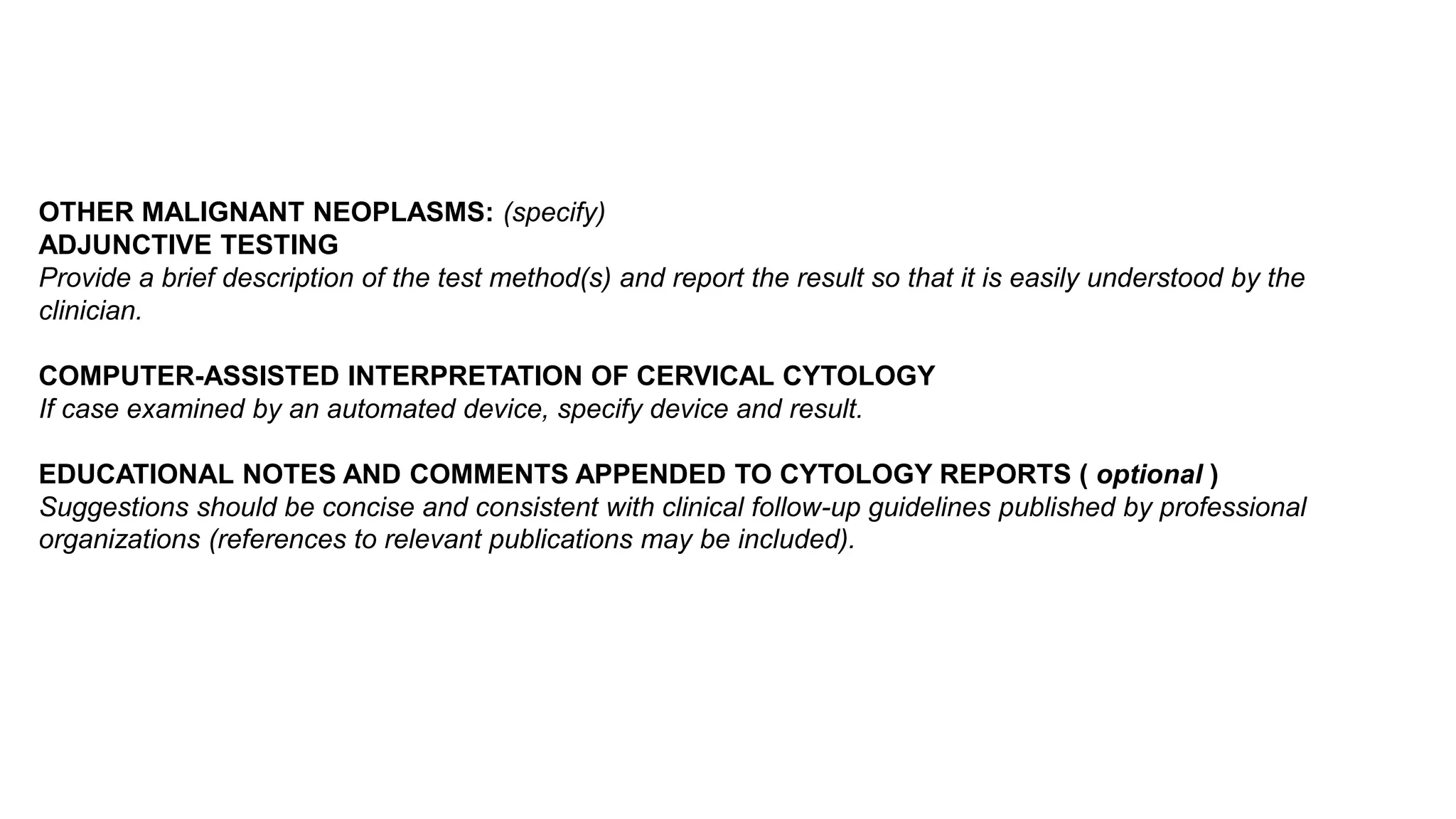 BETHESDA CERVICAL CYTOLOGY PRESENTATION DOCUMENT | PDF
