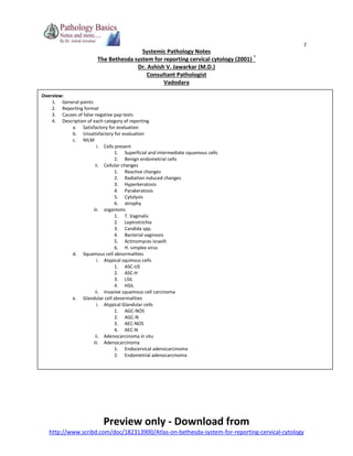 Atlas on bethesda system for reporting cervical cytology | PDF