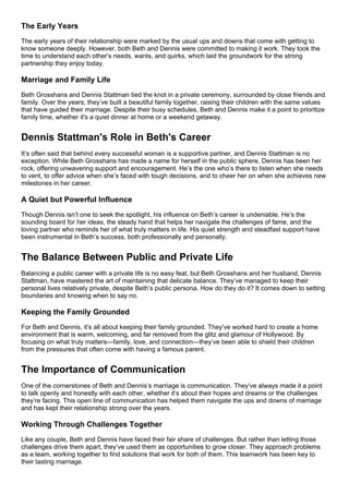 Beth Grosshans' Husband: The Man Behind the Scenes | PDF