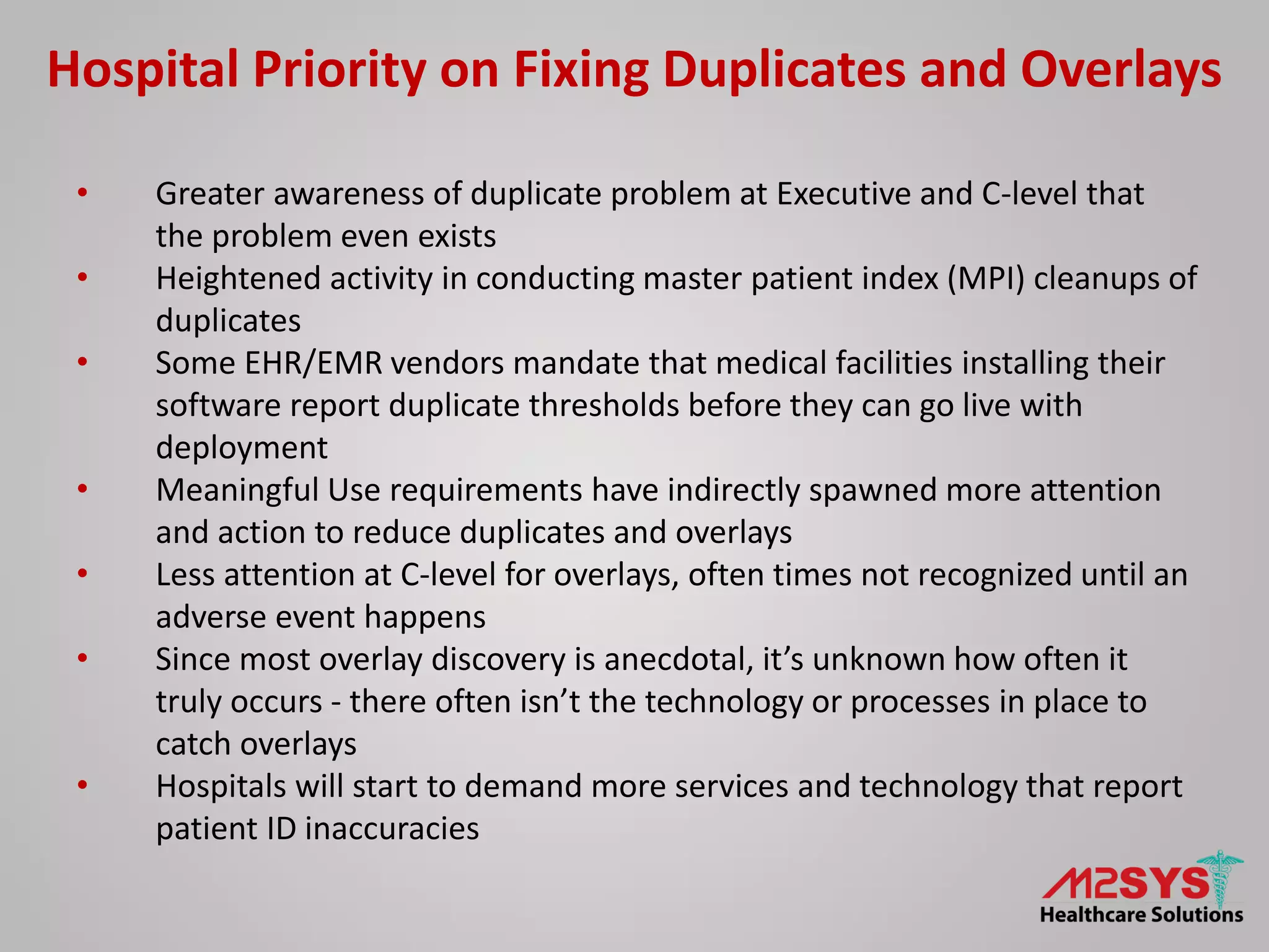The Impact of Duplicate Medical Records and Overlays in Healthcare | PDF