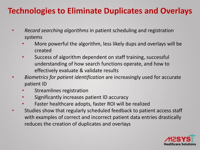 The Impact of Duplicate Medical Records and Overlays in Healthcare ...