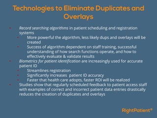 The Impact of Duplicate Medical Records and Overlays on the Healthcare ...