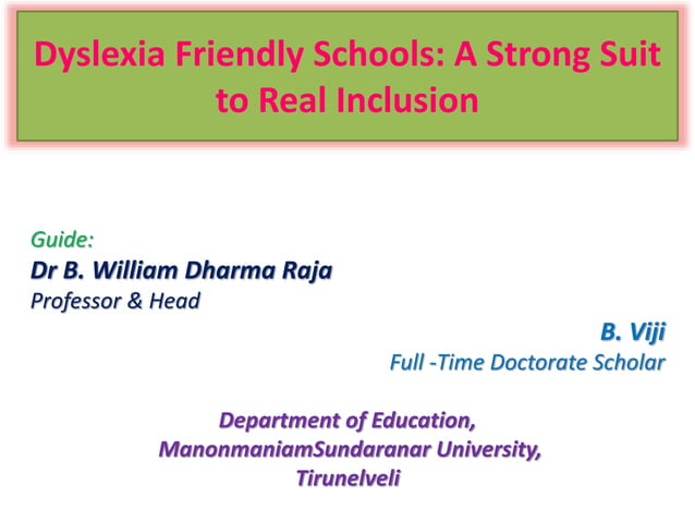 Dyslexia friendly schools | PPT