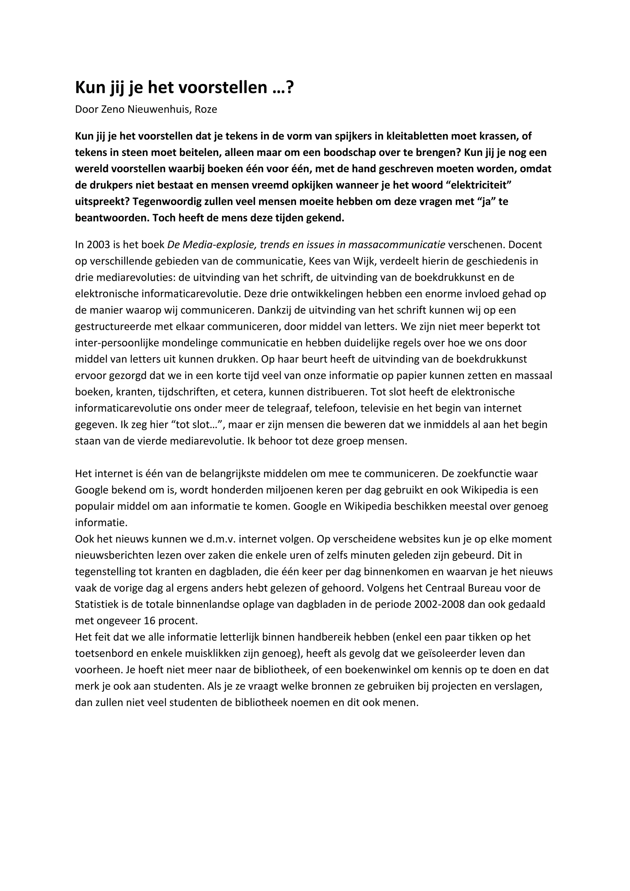 Betoog Vierde Mediarevolutie | DOCX