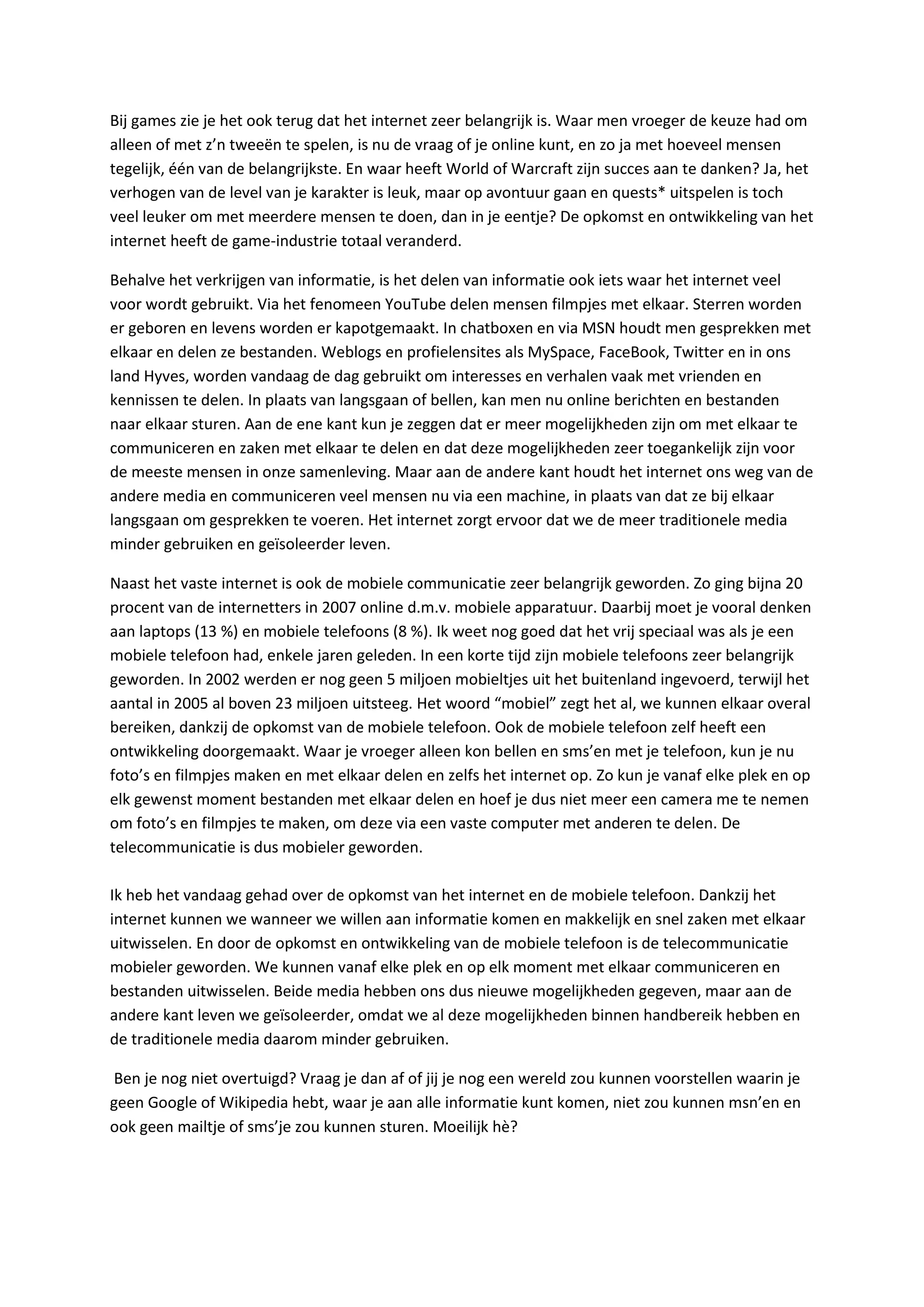 Betoog Vierde Mediarevolutie | DOCX