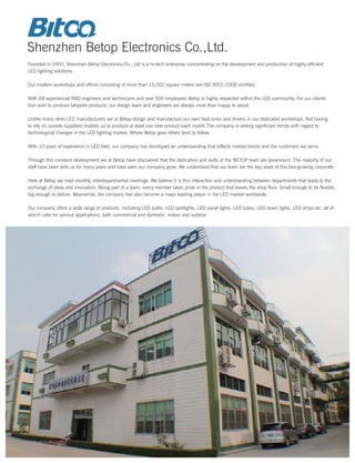 Betop LED Lighting Products Catalogue | PDF