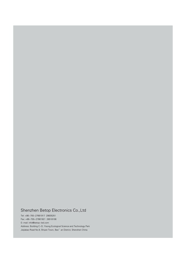 Betop led product catalogue | PDF