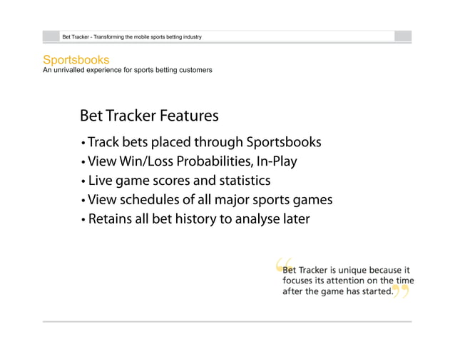 Bet Tracker presentation | PPT
