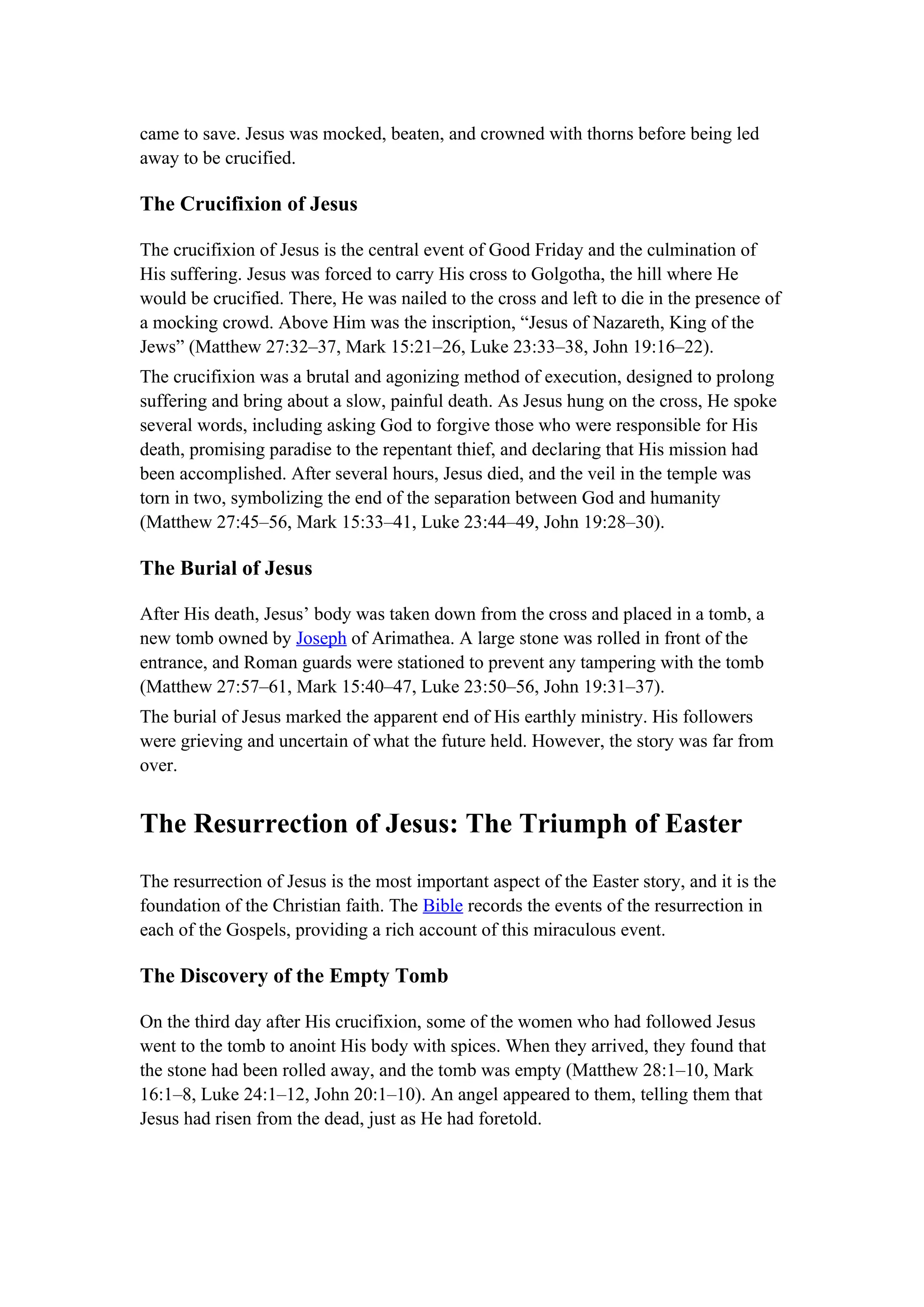 Betrayal, Crucifixion, Resurrection – The Full Easter Story in the ...