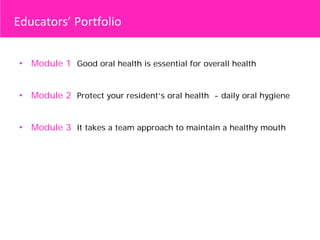 Better oral health in residential care adapted version | PPT | Free ...