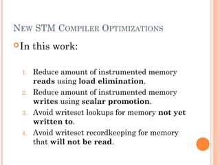 Lowering STM Overhead with Static Analysis | PPT