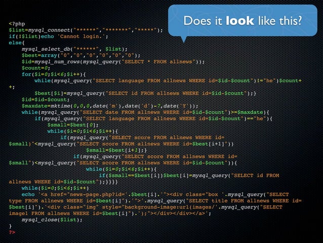Your code sucks, let's fix it | PPT