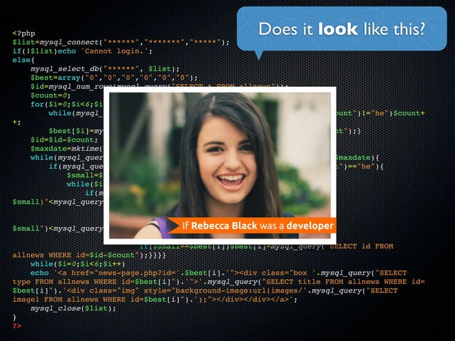 Your code sucks, let's fix it | PPT