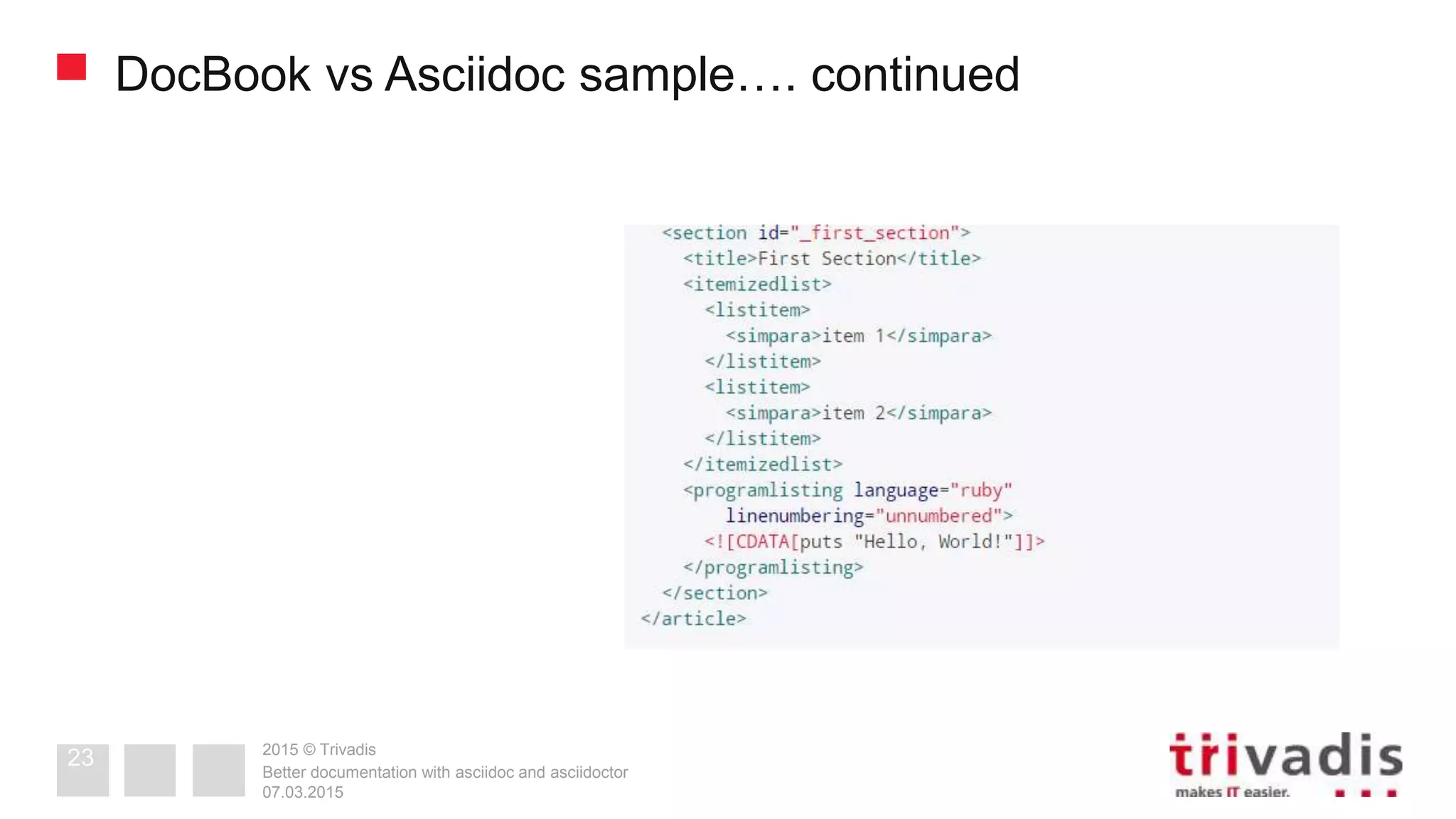 Better documentation with asciidoc and asciidoctor | PPT