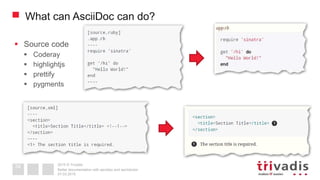 Better documentation with asciidoc and asciidoctor | PPT