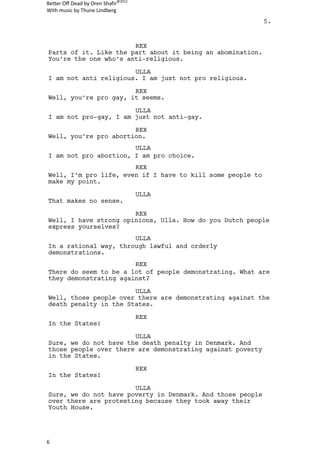 Better off Dead: an absurd musical comedy play script | PDF