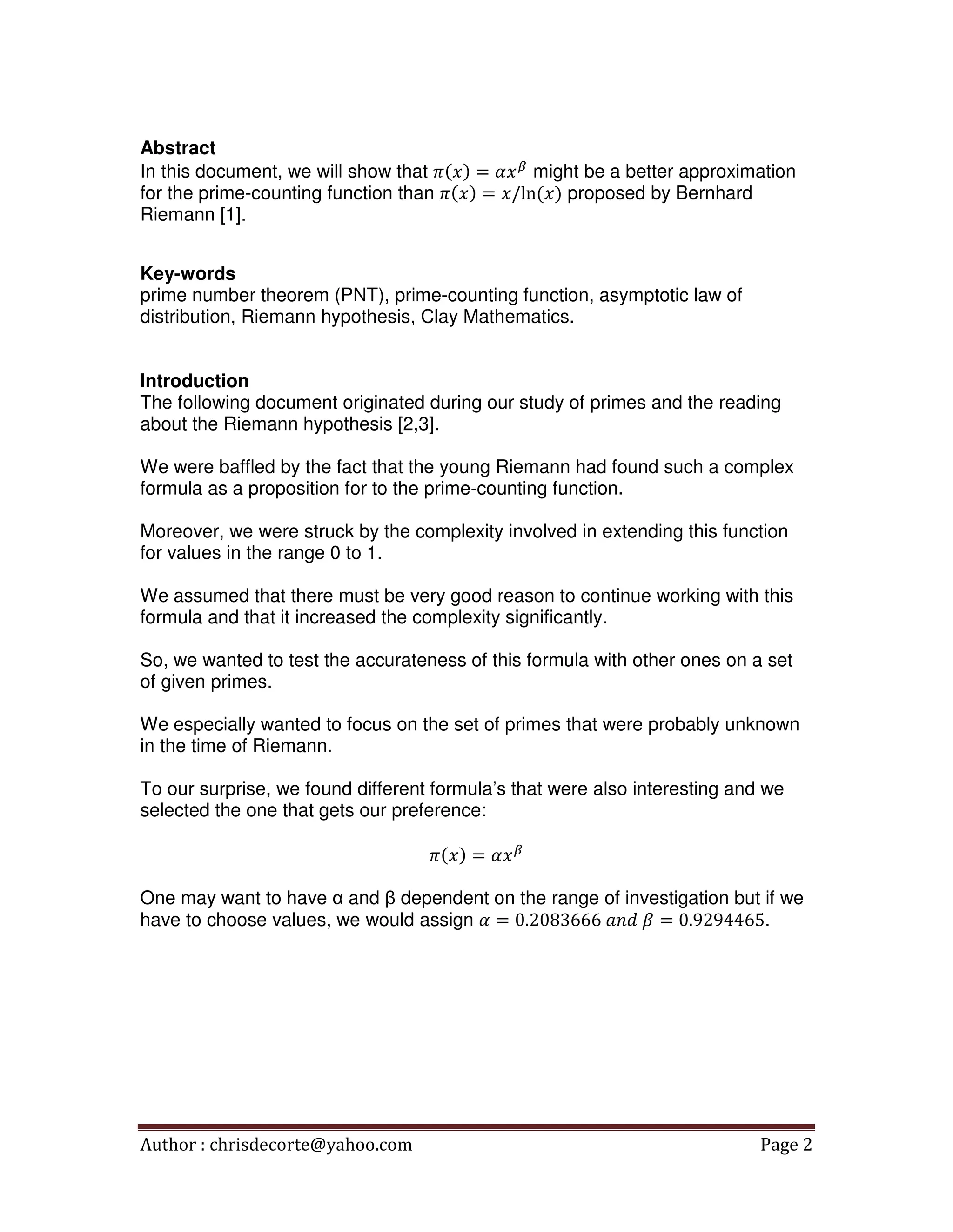 Better prime counting formula | PDF