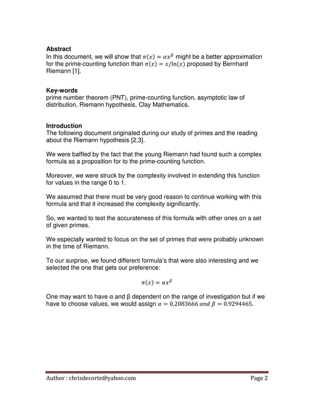 Better prime counting formula I | PDF