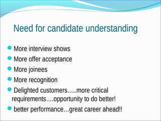 Understanding Candidates for better recruitment | PDF