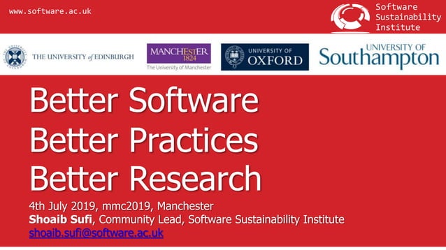 Better Software, Better Practices, Better Research | PPT