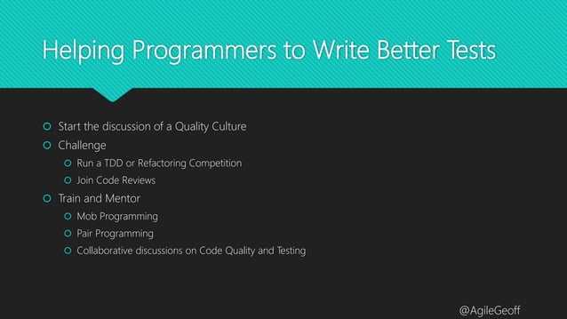 Helping Programmers Write Better Tests | PPT