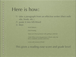 Better writing with the Ben Franklin Method | PPT