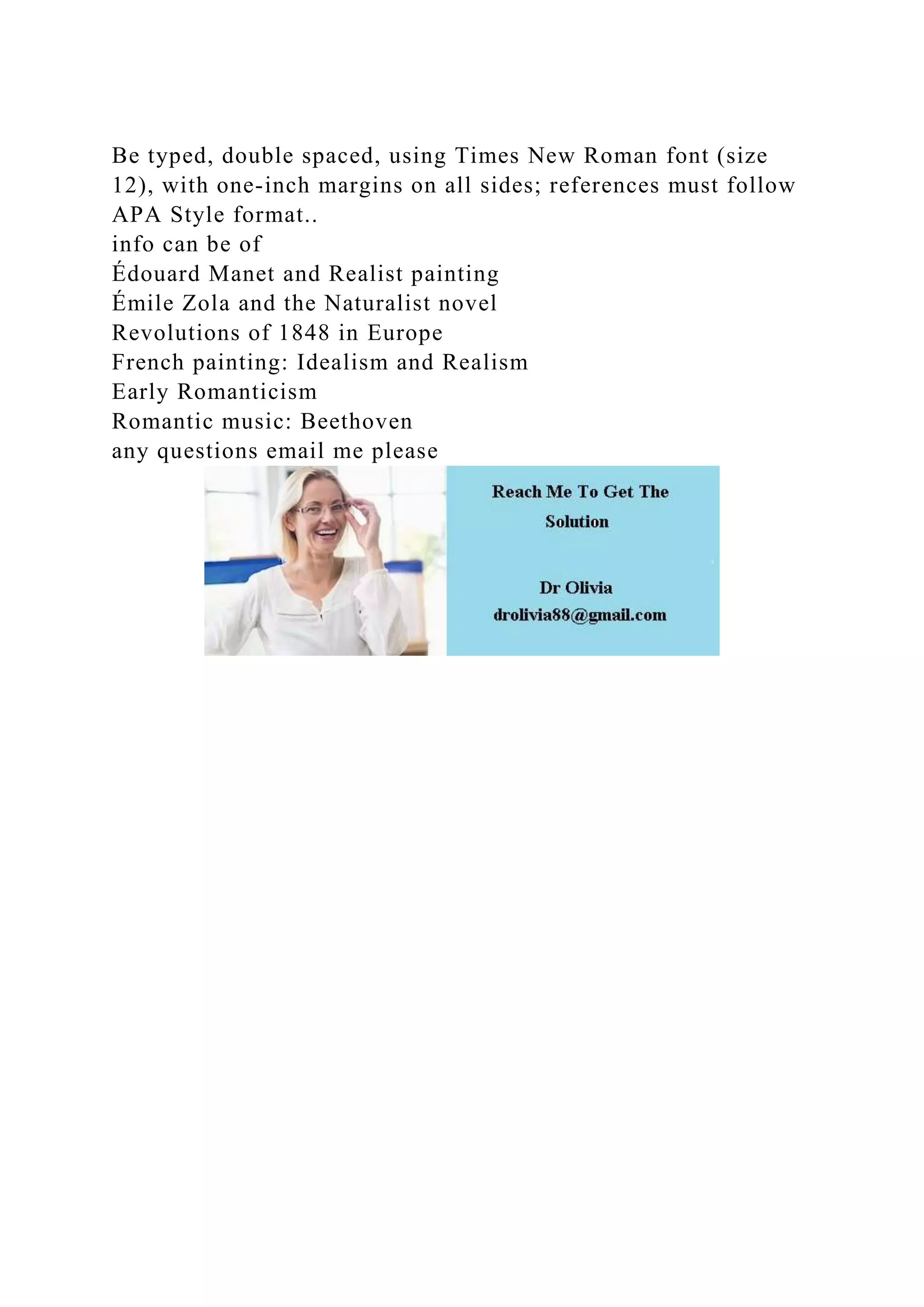 Be typed, double spaced, using Times New Roman font (size 12), with .docx