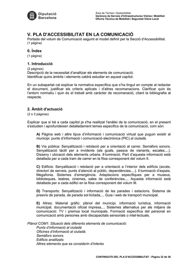 Continguts pla accessibilitat - Diputació de Barcelona | PDF