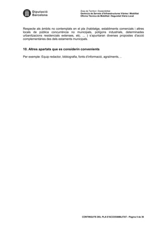 Continguts pla accessibilitat - Diputació de Barcelona | PDF