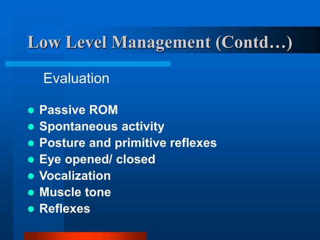 Physiotherapy Management in Head Injury Based on RLA Scale | PPT