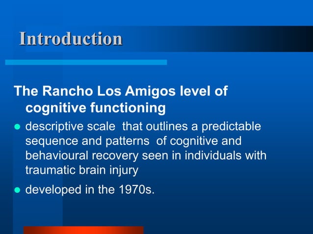 Physiotherapy Management in Head Injury Based on RLA Scale | PPT