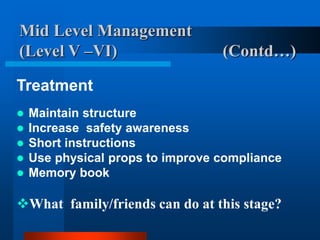 Physiotherapy Management in Head Injury Based on RLA Scale | PPT