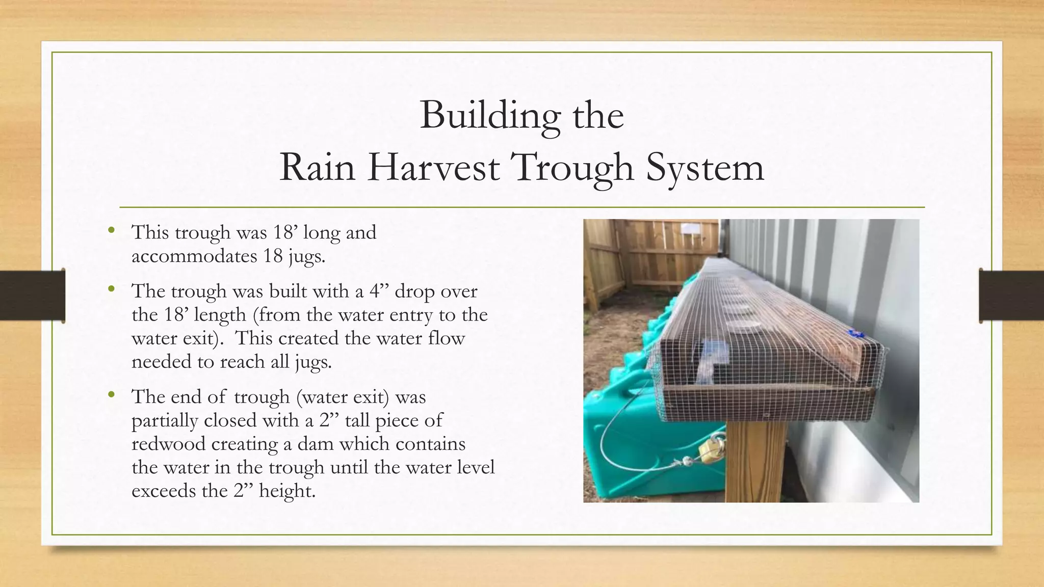 Girl Scout Gold Project: Rain Harvest Trough System | PPTX
