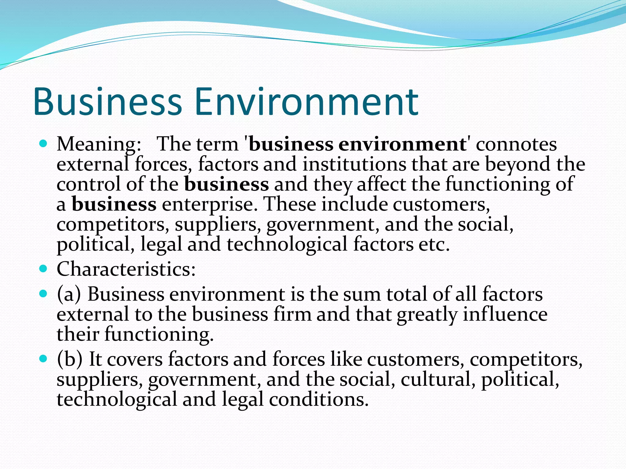 Business Environment MBA | PPTX