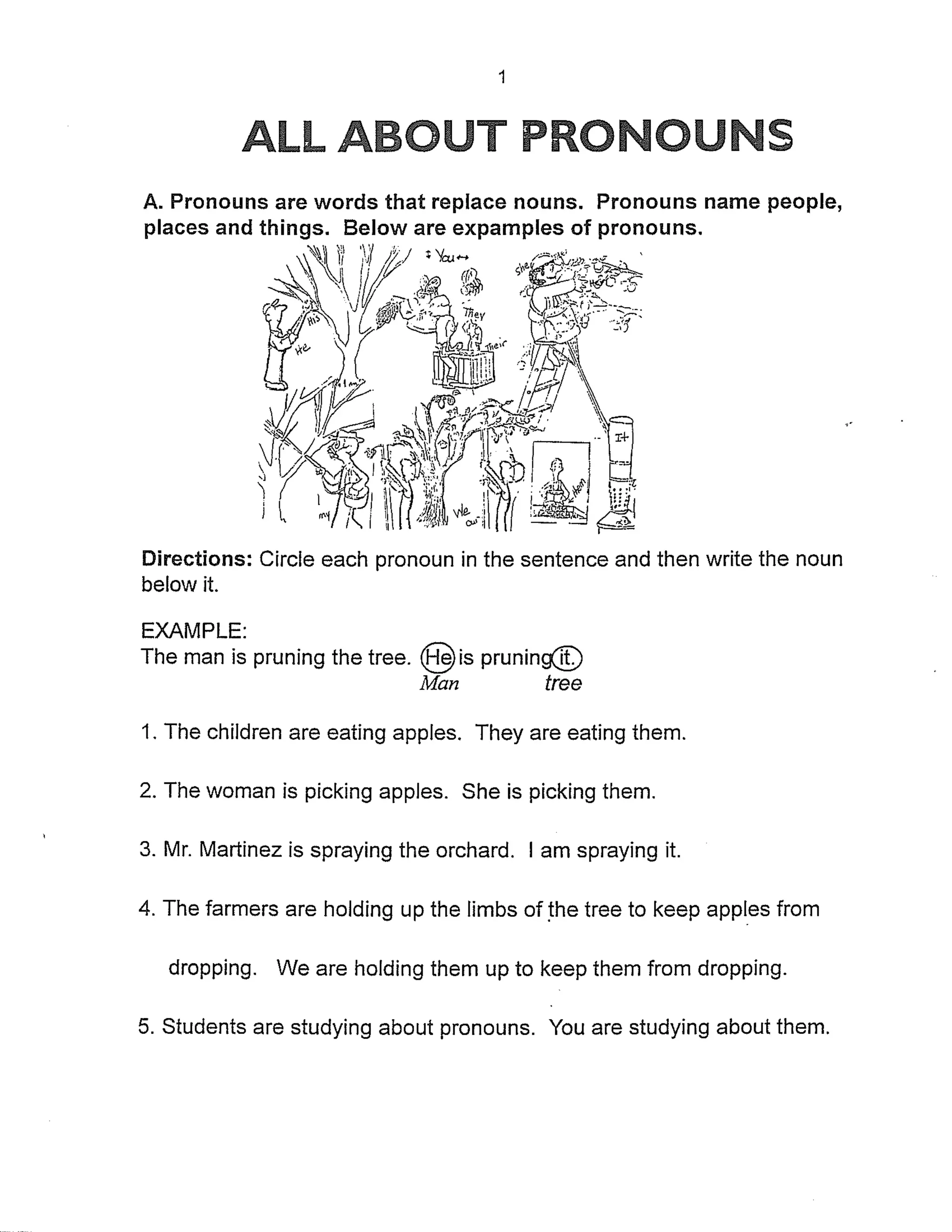 practice with pronouns | PDF