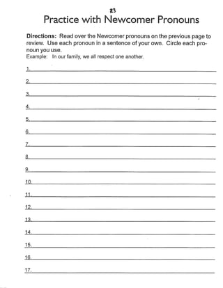 practice with pronouns | PDF