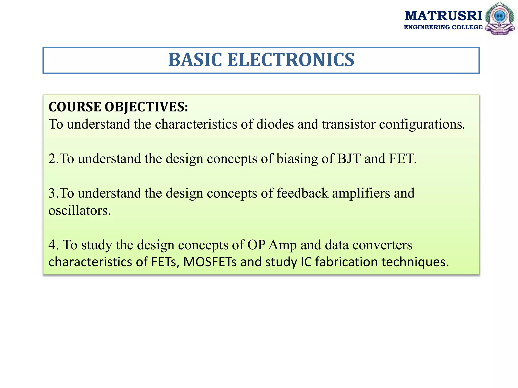Basic Electronic UNIT-IV PPT | PPT