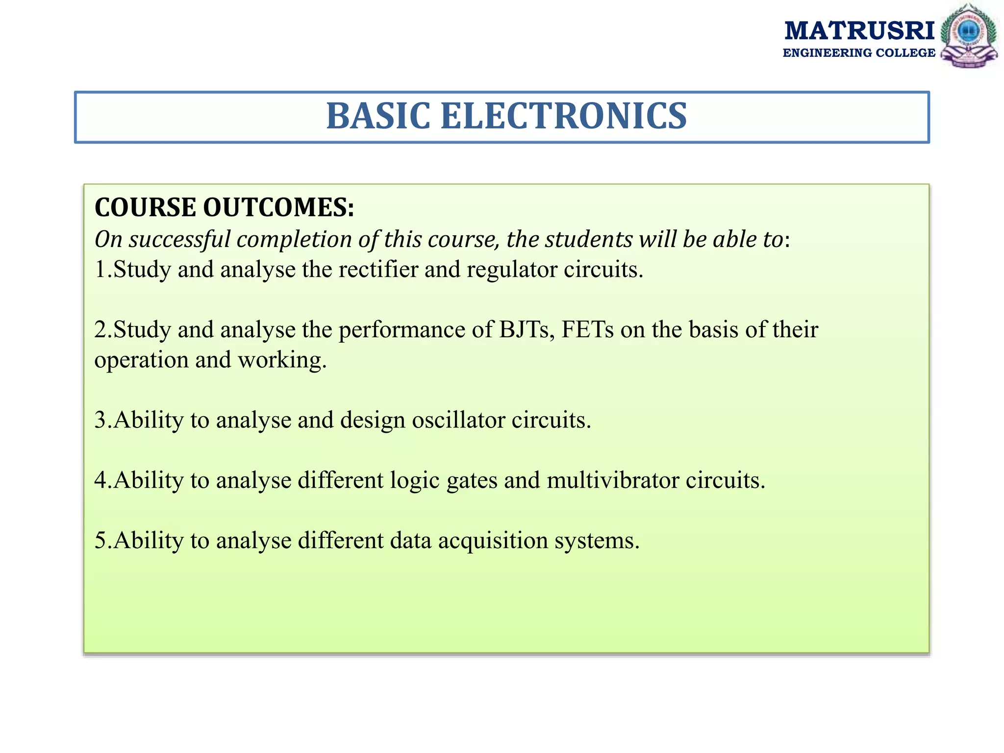 Basic Electronic UNIT-IV PPT | PPT